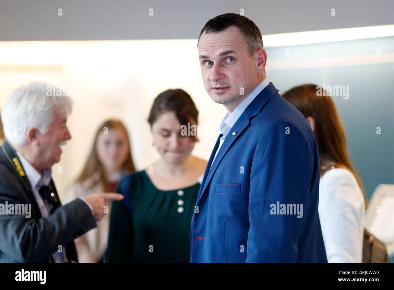 Ukrainian filmmaker Oleg Sentsov, a former Russian prisoner, leaves ...