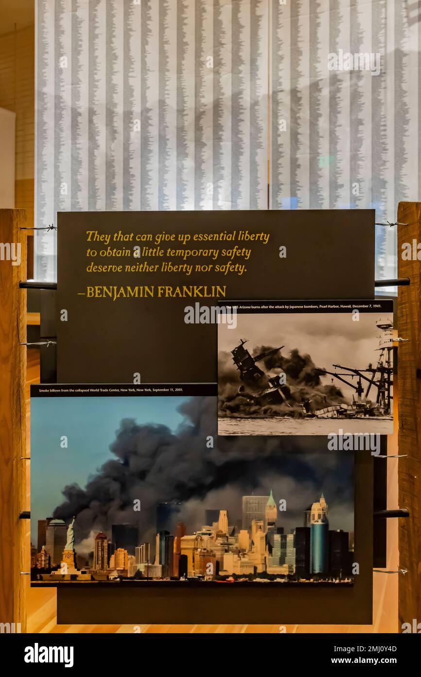 Exhibit comparing Pearl Harbor and World Trade Center terrorism ...