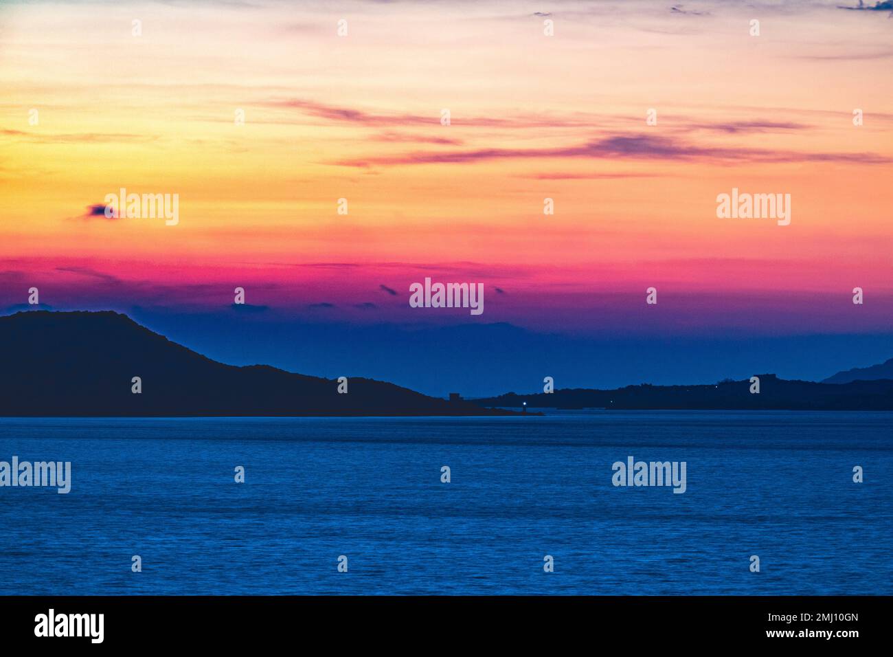Island View With Colourful Red & Golden Sunset: Coastline of Northern ...