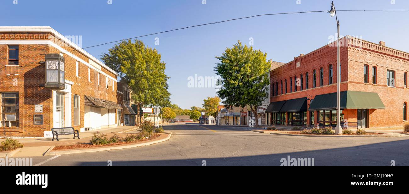 Wewoka, Oklahoma, USA - October 15, 2022: The old business district on ...