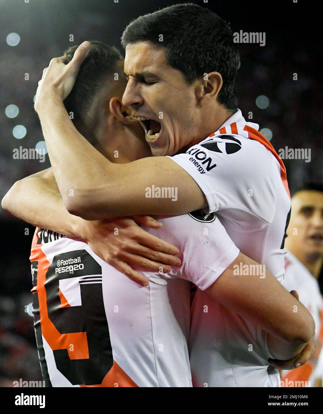 Ignacio Fernández of Argentina's River Plate embraces teammate Rafael ...
