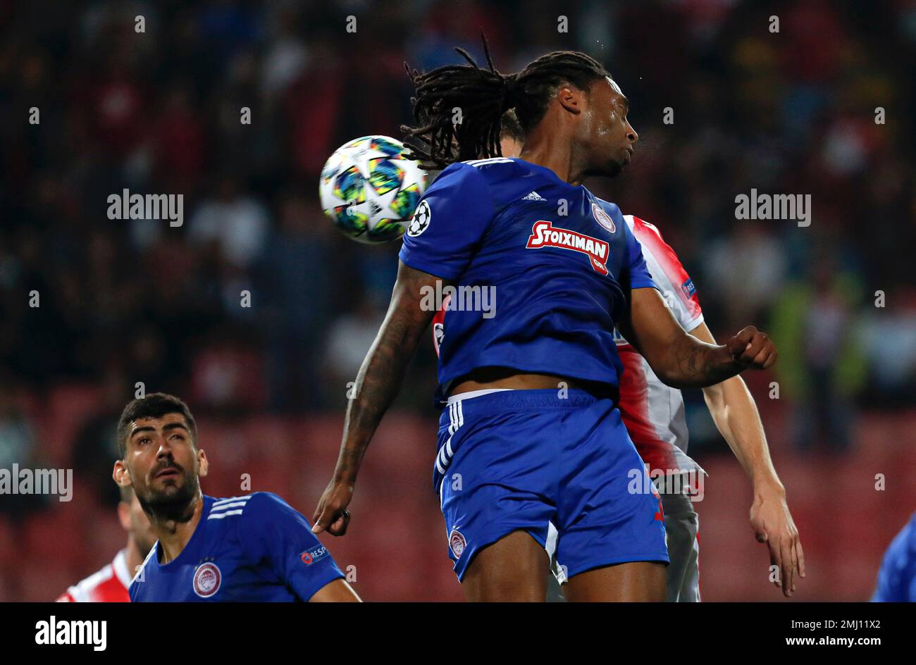 Red Star's Nemanja Milunovic, center background, scores his side's ...