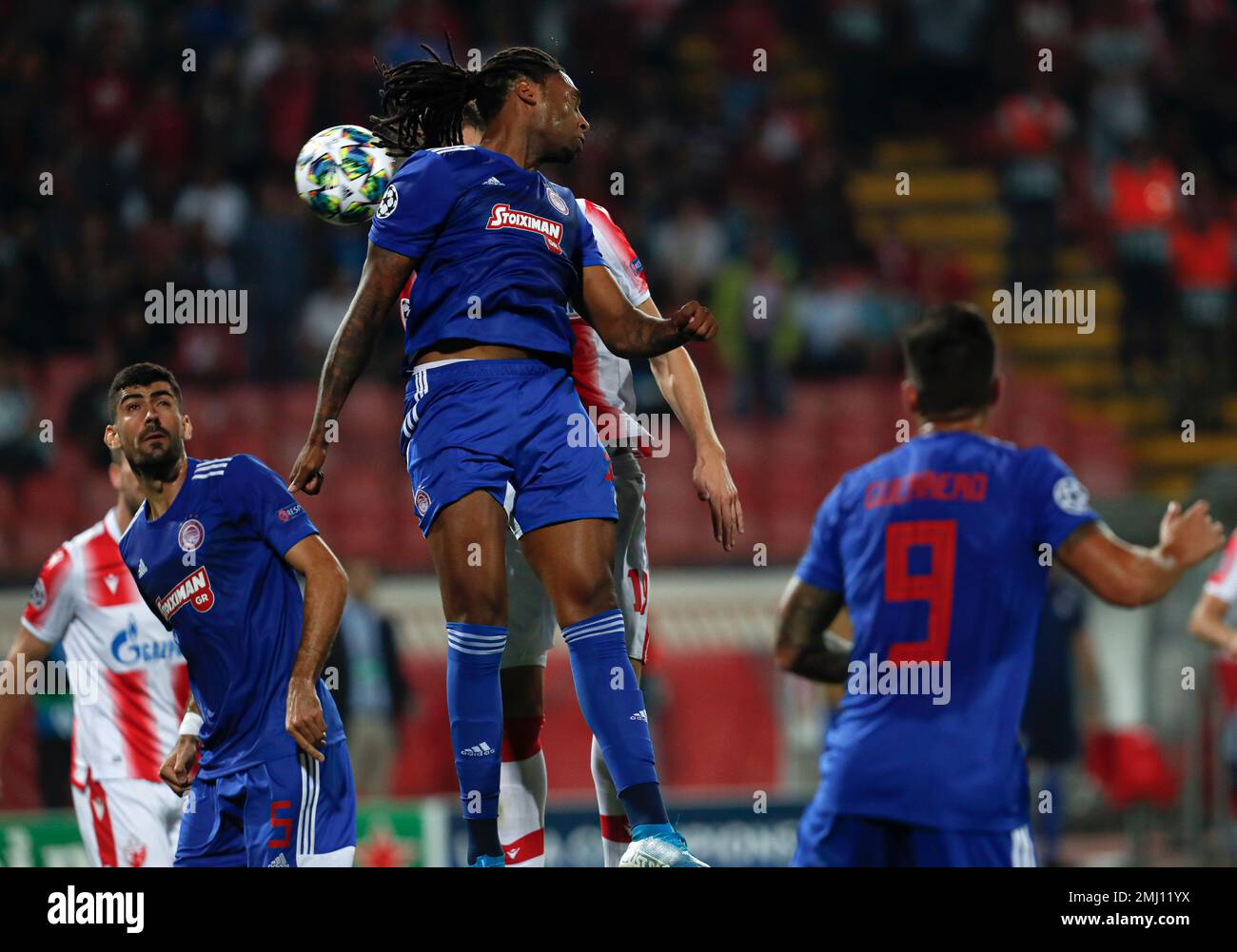 Red Star's Nemanja Milunovic, center background, scores his side's ...
