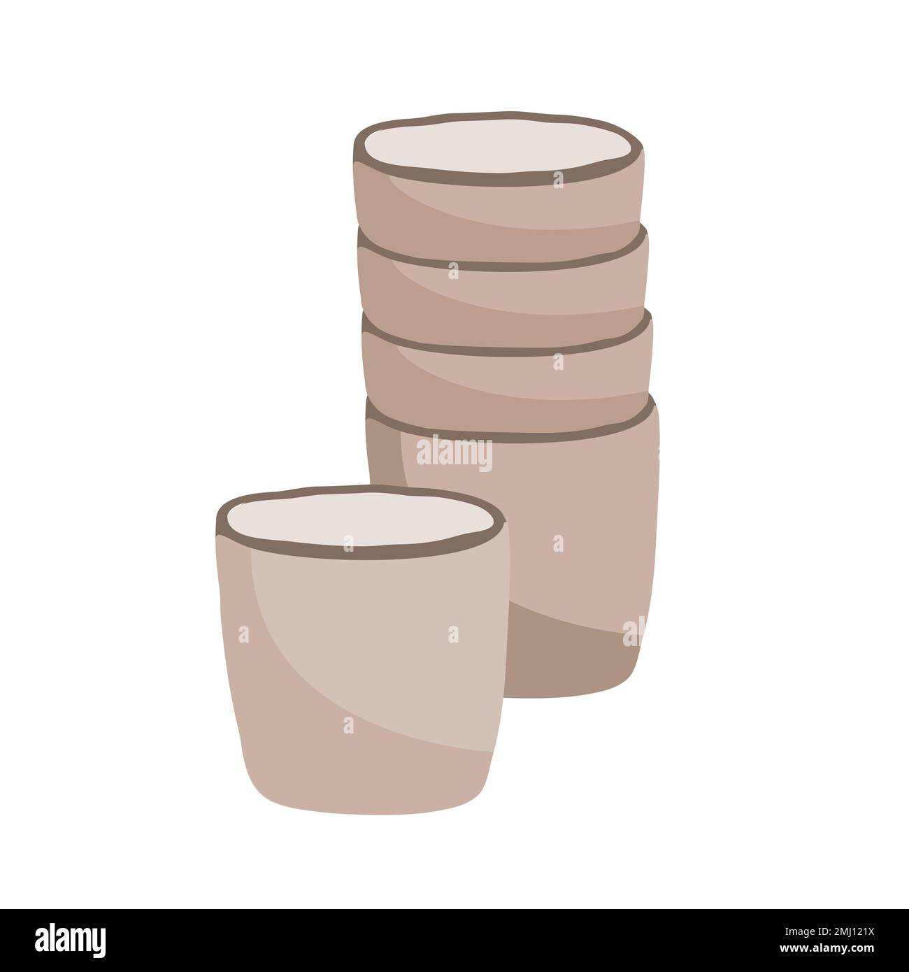 Pile of Cardboard Biodegradable Pots for Plants isolated on white ...