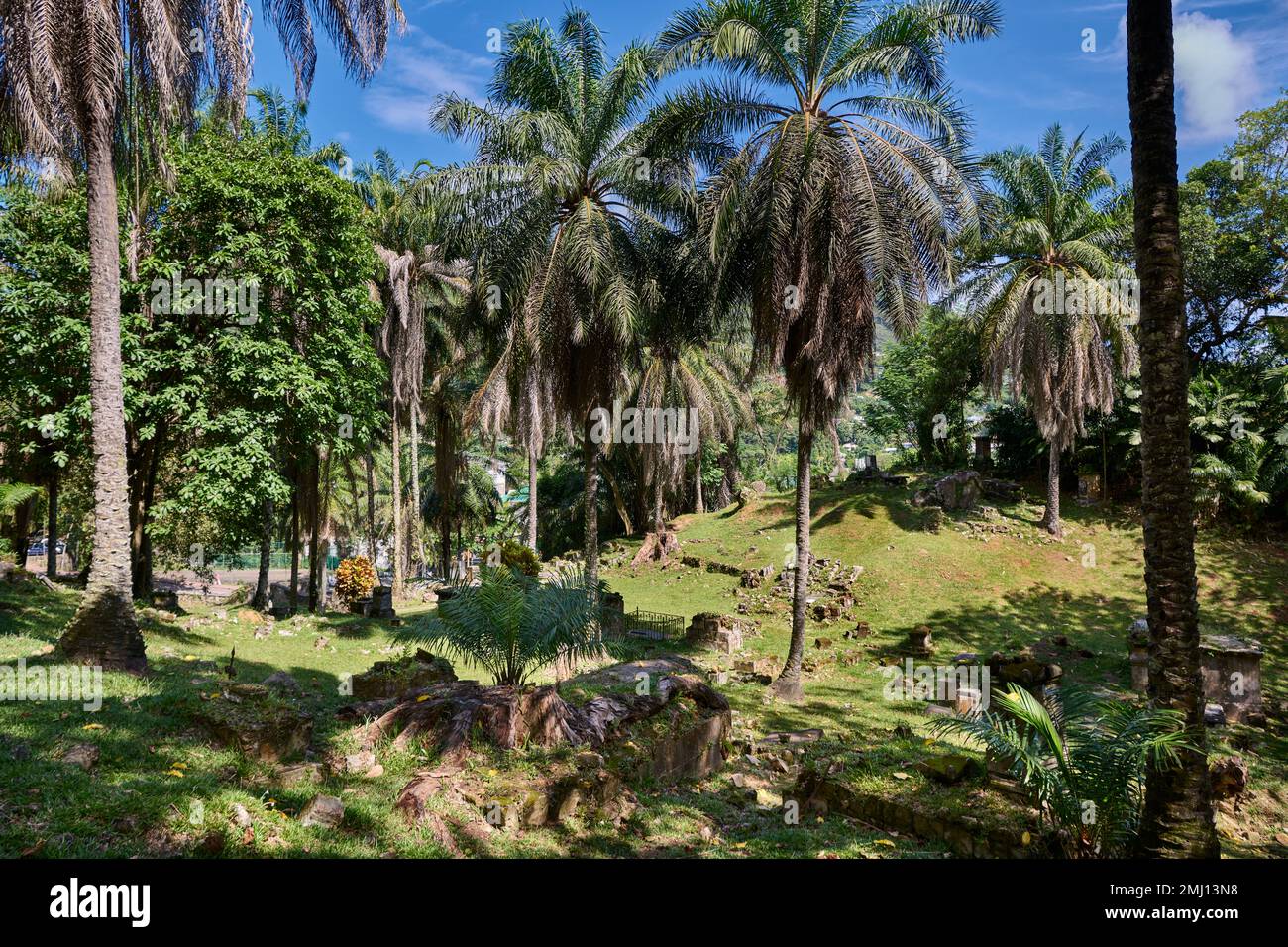 historic colonial-era cemetery, gravestones, tombs and memorials in ...