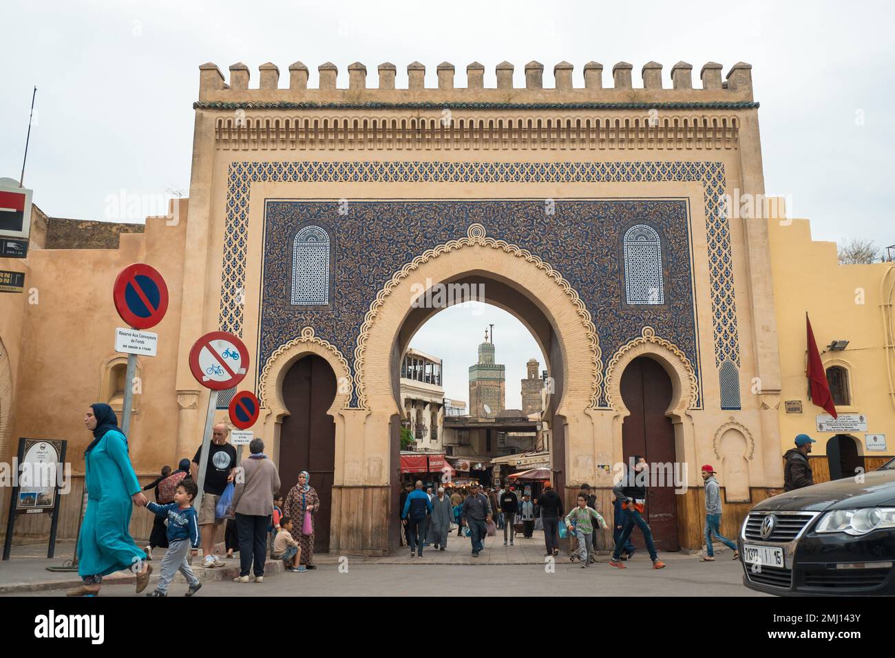 Fez, Morocco - grand city gate Bab Bou Jeloud in Fes el Bali ...