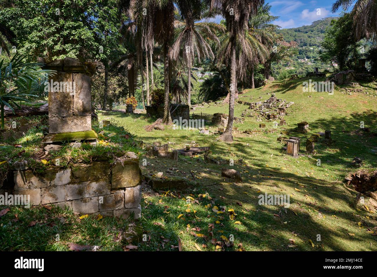 historic colonial-era cemetery, gravestones, tombs and memorials in ...