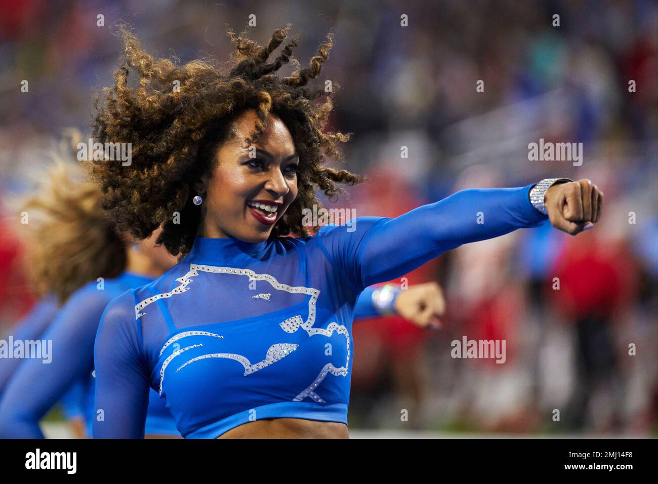 Detroit Lions Cheerleaders performs during an NFL football game in ...
