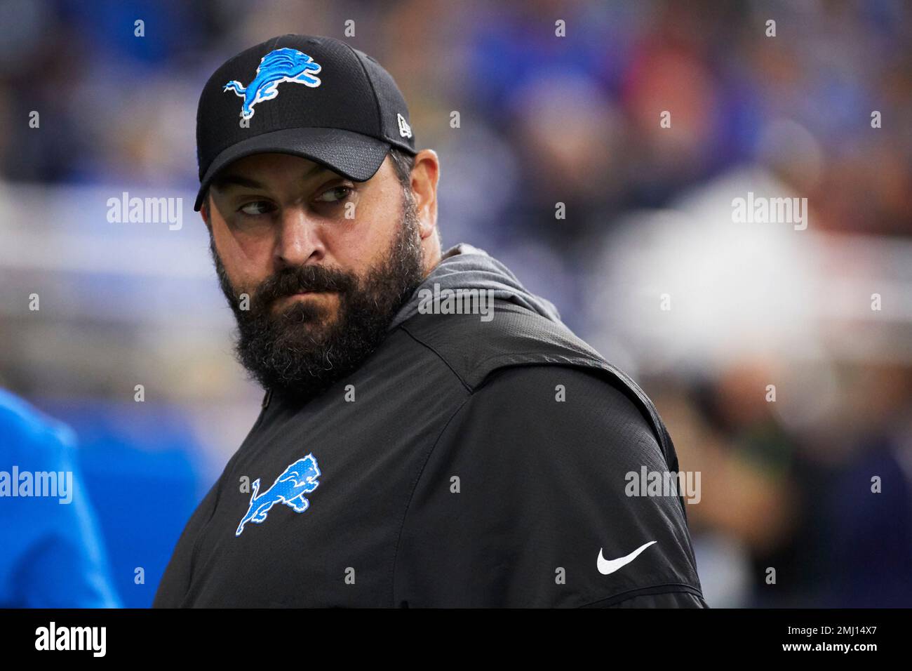 Detroit Lions head coach Matt Patricia during warm ups against the ...