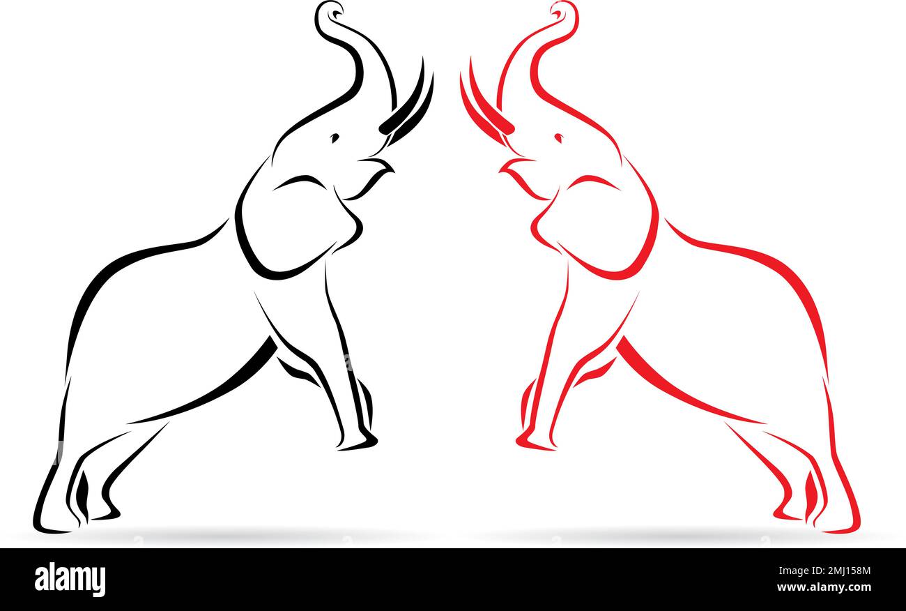 Vector image of an elephant on a white background. Easy editable ...