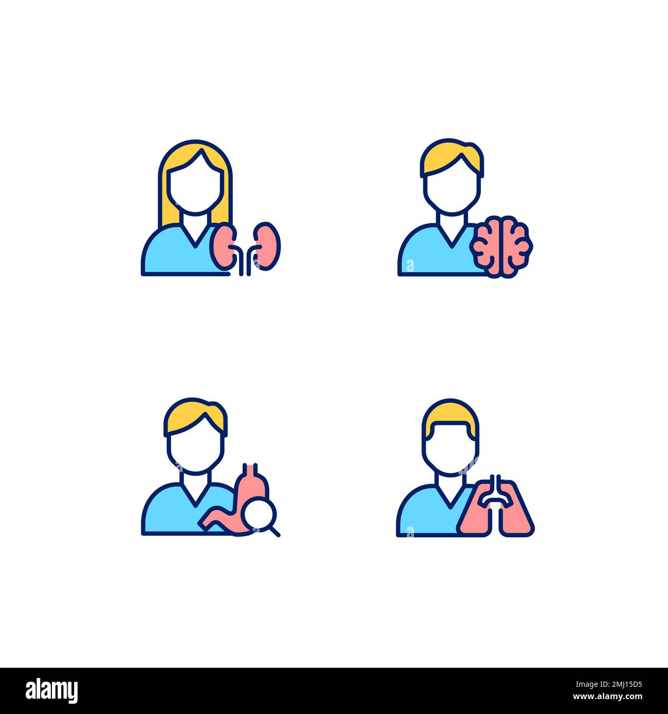 Internal organs treatment pixel perfect RGB color icons set Stock ... Internal organs treatment pixel perfect RGB color icons set Stock ...