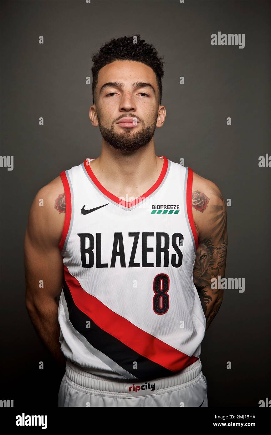 Portland Trail Blazers guard London Perrantes poses during the NBA ...