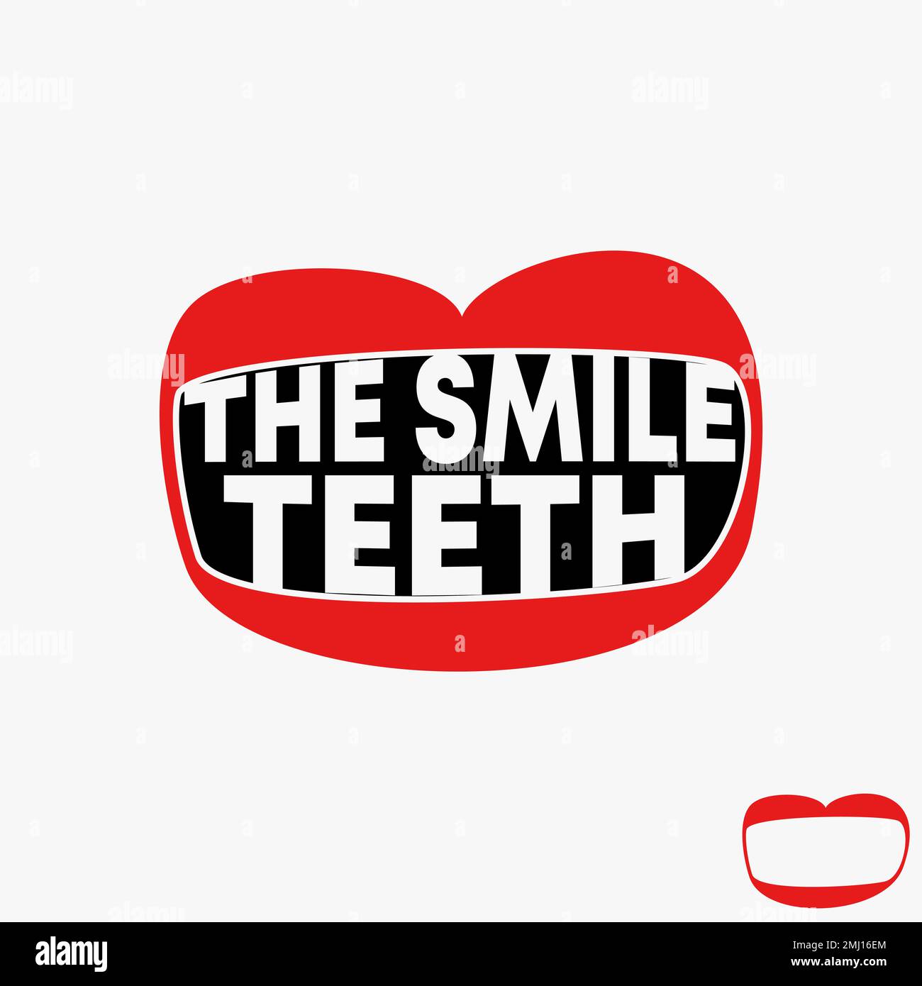 Simple and unique letter or word THE SMILE TEETH font with mouth lips ...