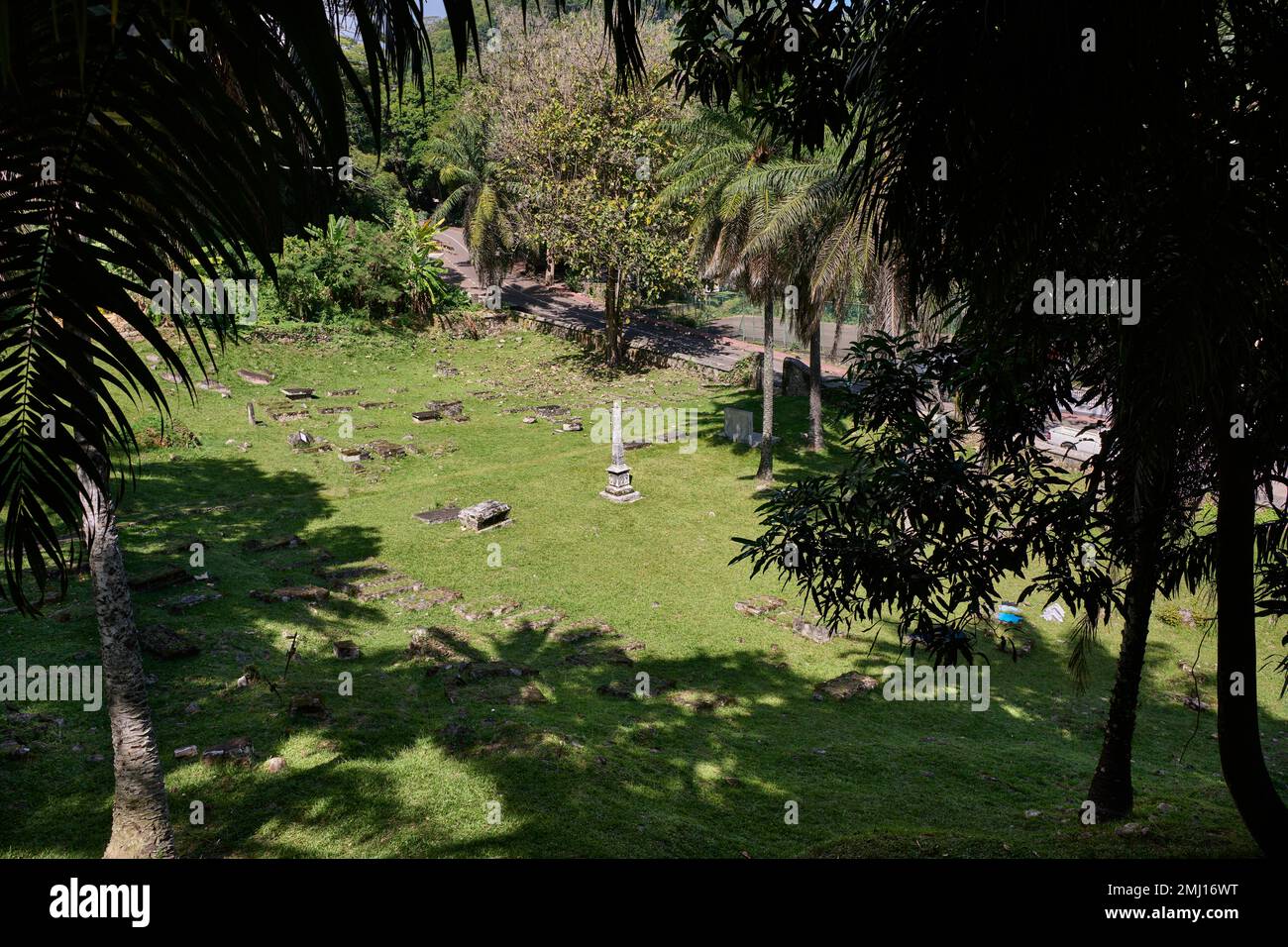 historic colonial-era cemetery, gravestones, tombs and memorials in ...
