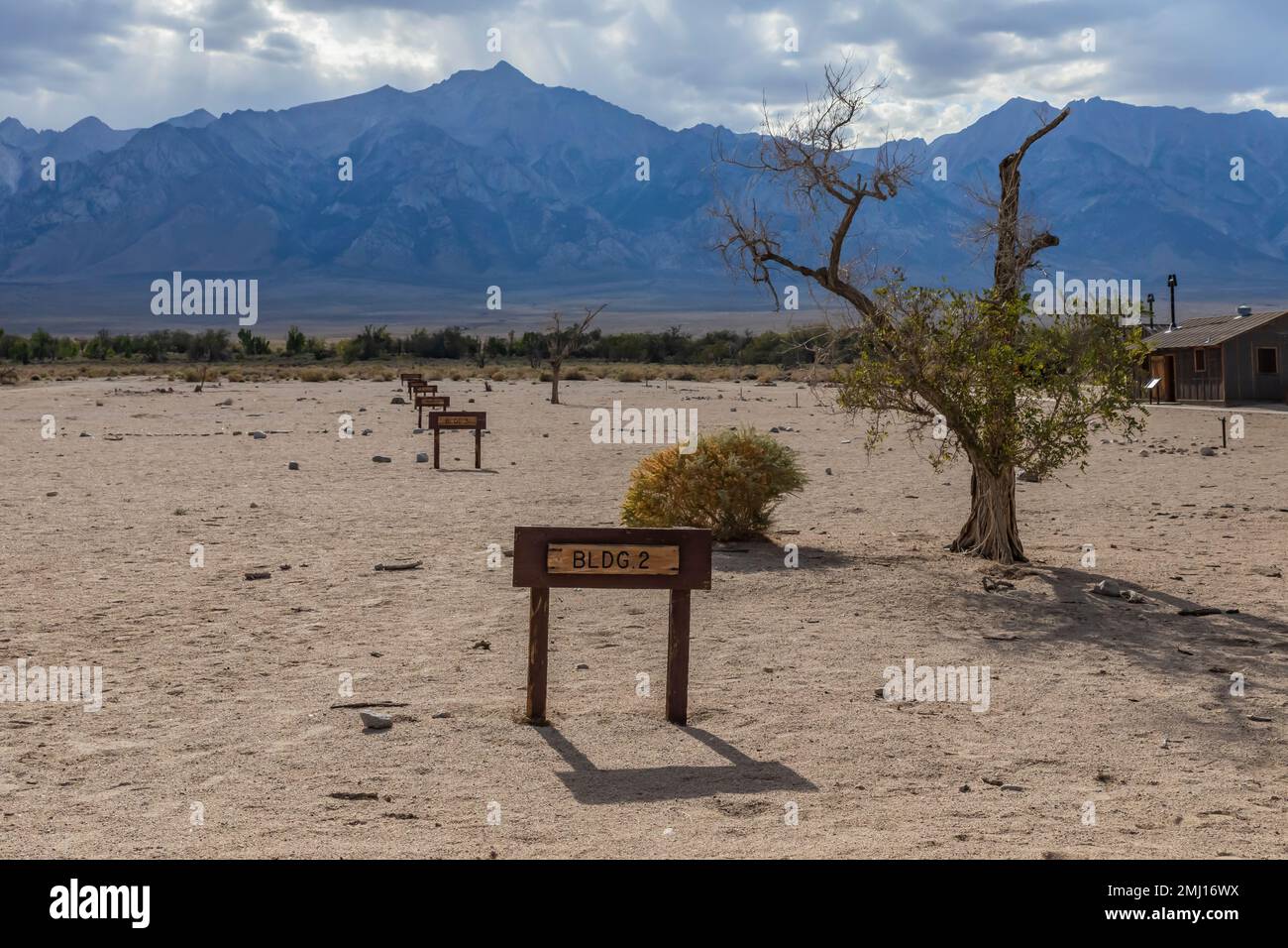 Layout of barracks and other buildings in Block 14 at Manzanar National ...