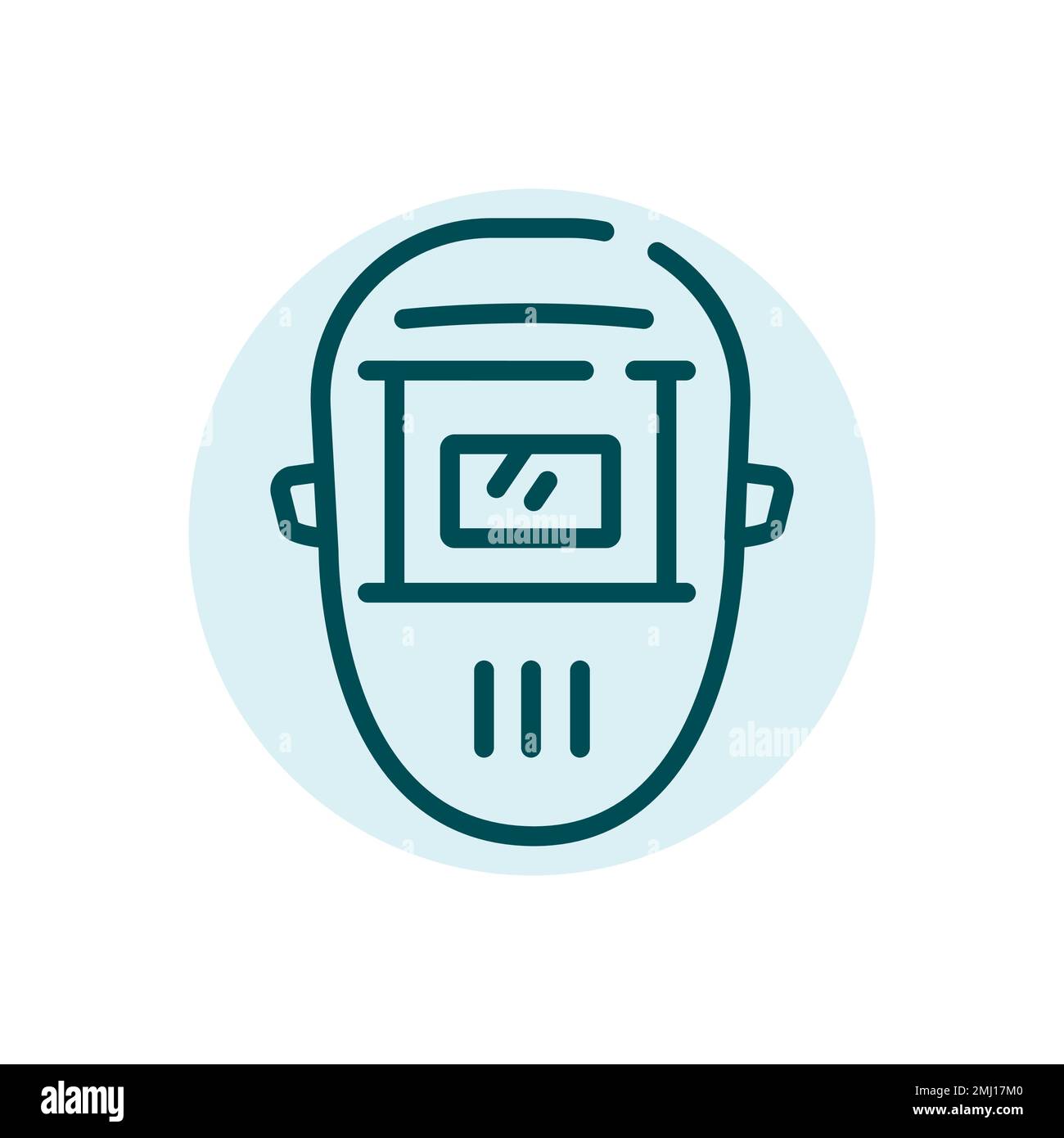 Protection welding mask black line icon. Face safety. Work equipment ...