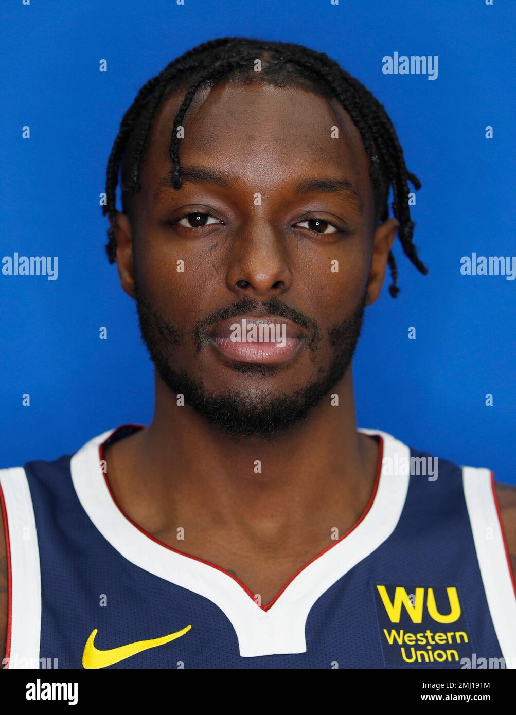 Denver Nuggets forward Jerami Grant poses for a photograph during the ...