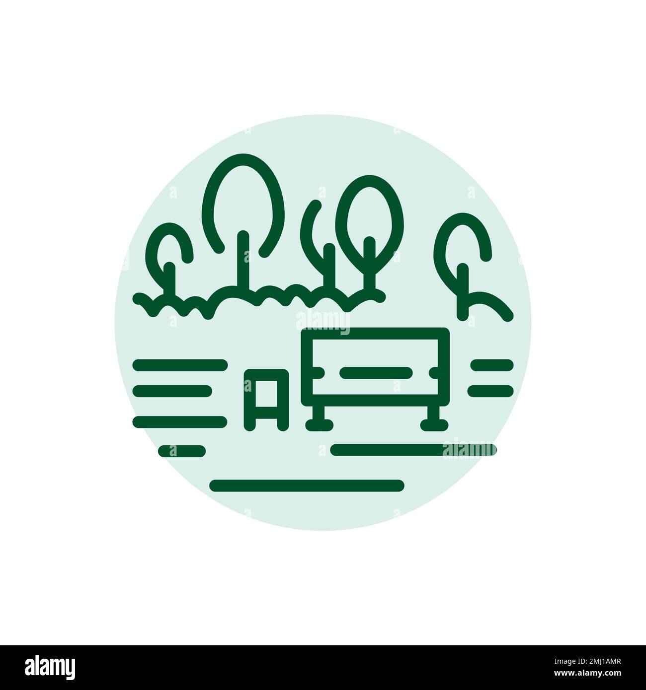 Park black line icon. Nature landscape. Pictogram for web page Stock ...