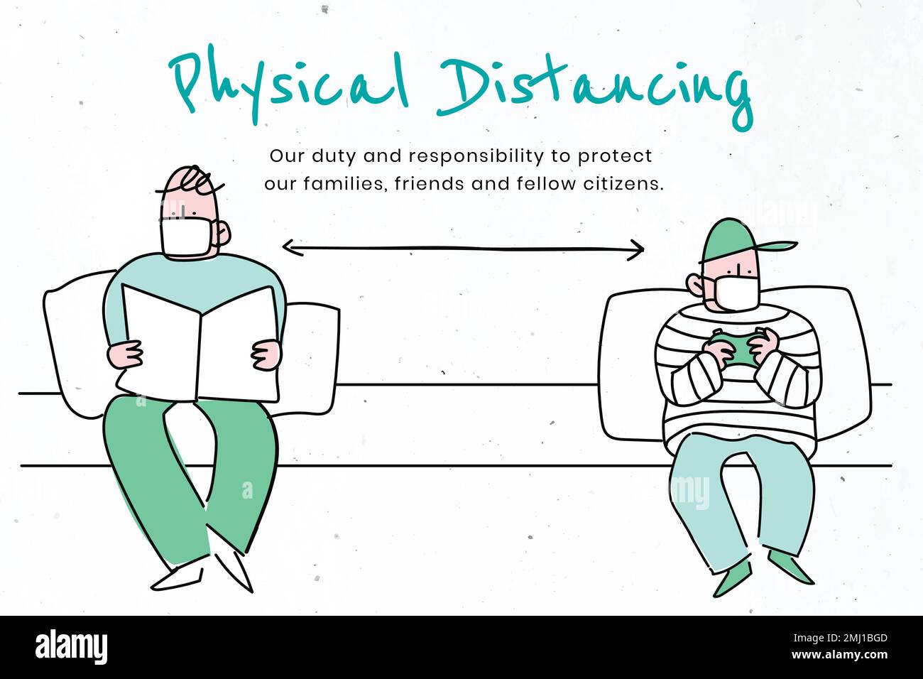 Practice physical distancing to avoid spead of Covid-19. This image is ...