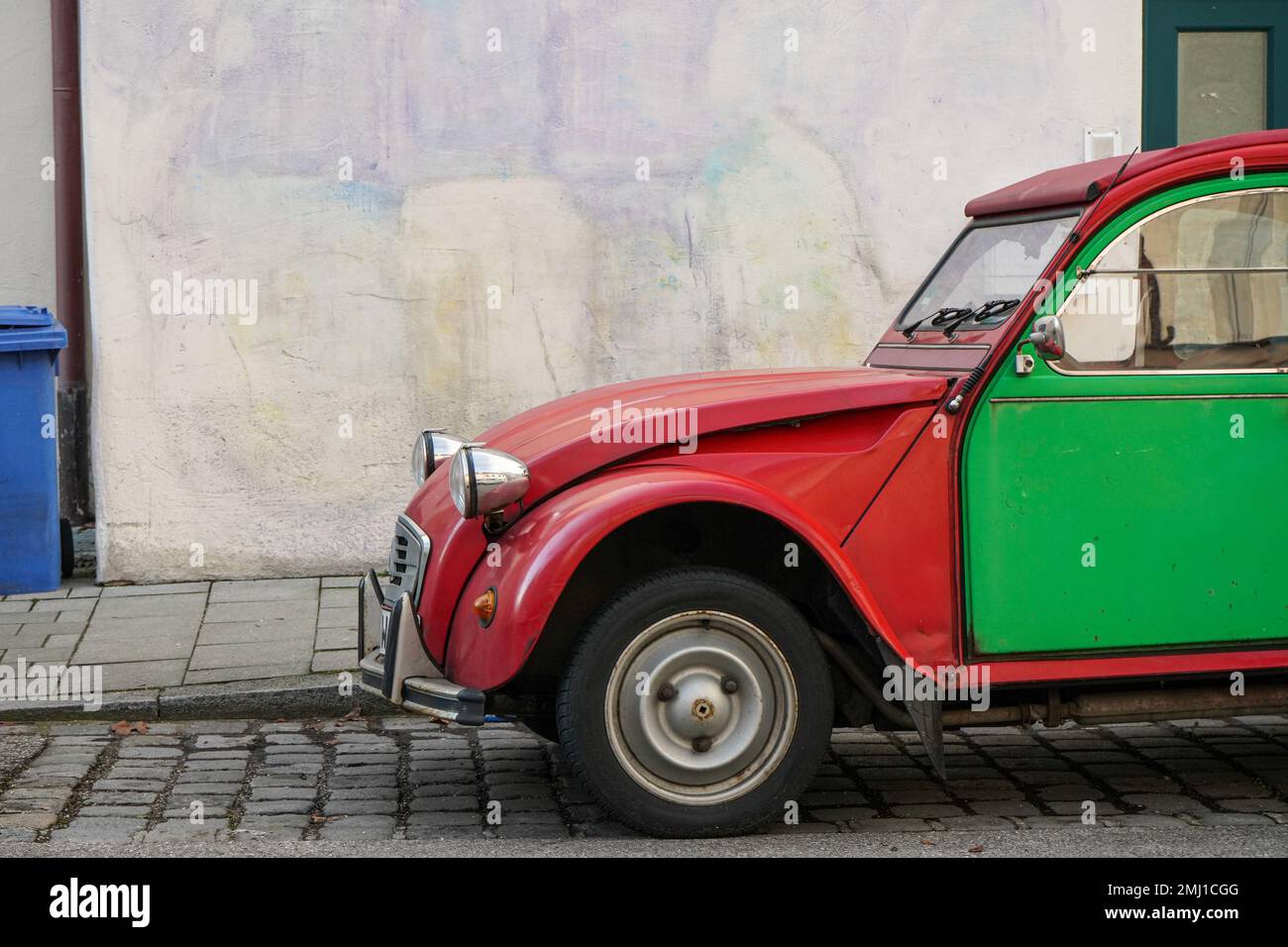 A red Citroën 2CV, usually called a duck in Germany and Austria, with ...