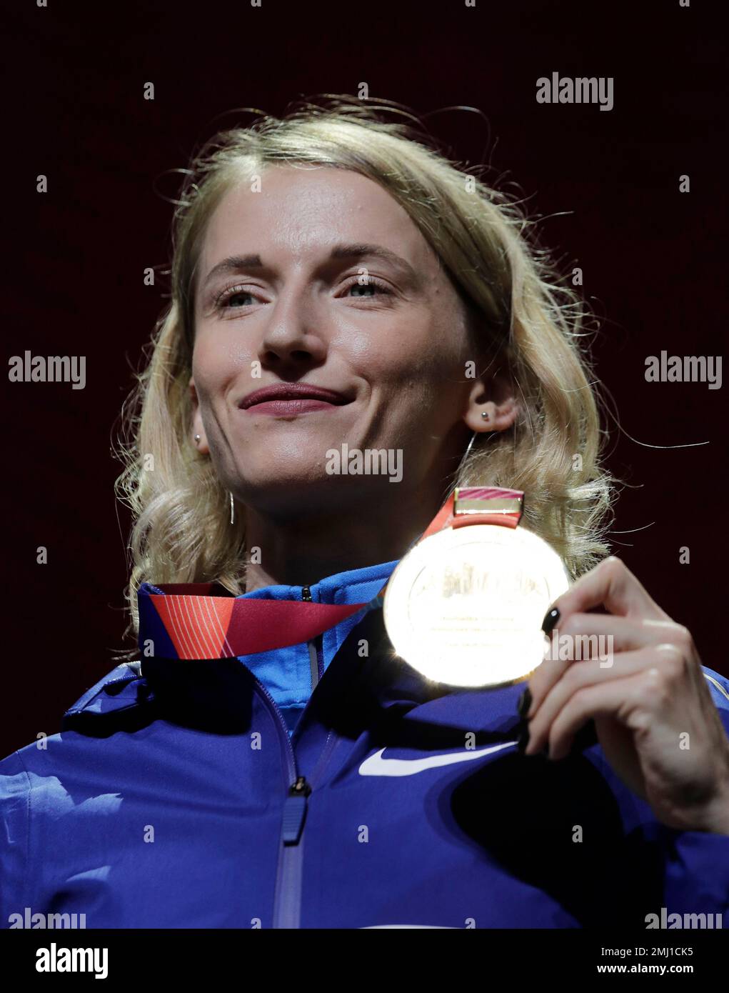 Gold medalist in the women's pole vault Anzhelika Sidorova, who ...