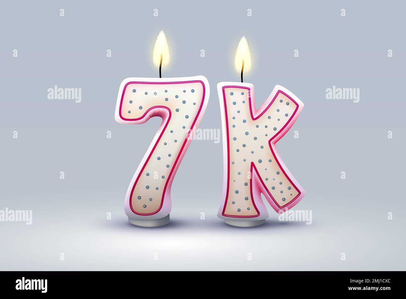 7k followers of online users, congratulatory candles in the form of ...