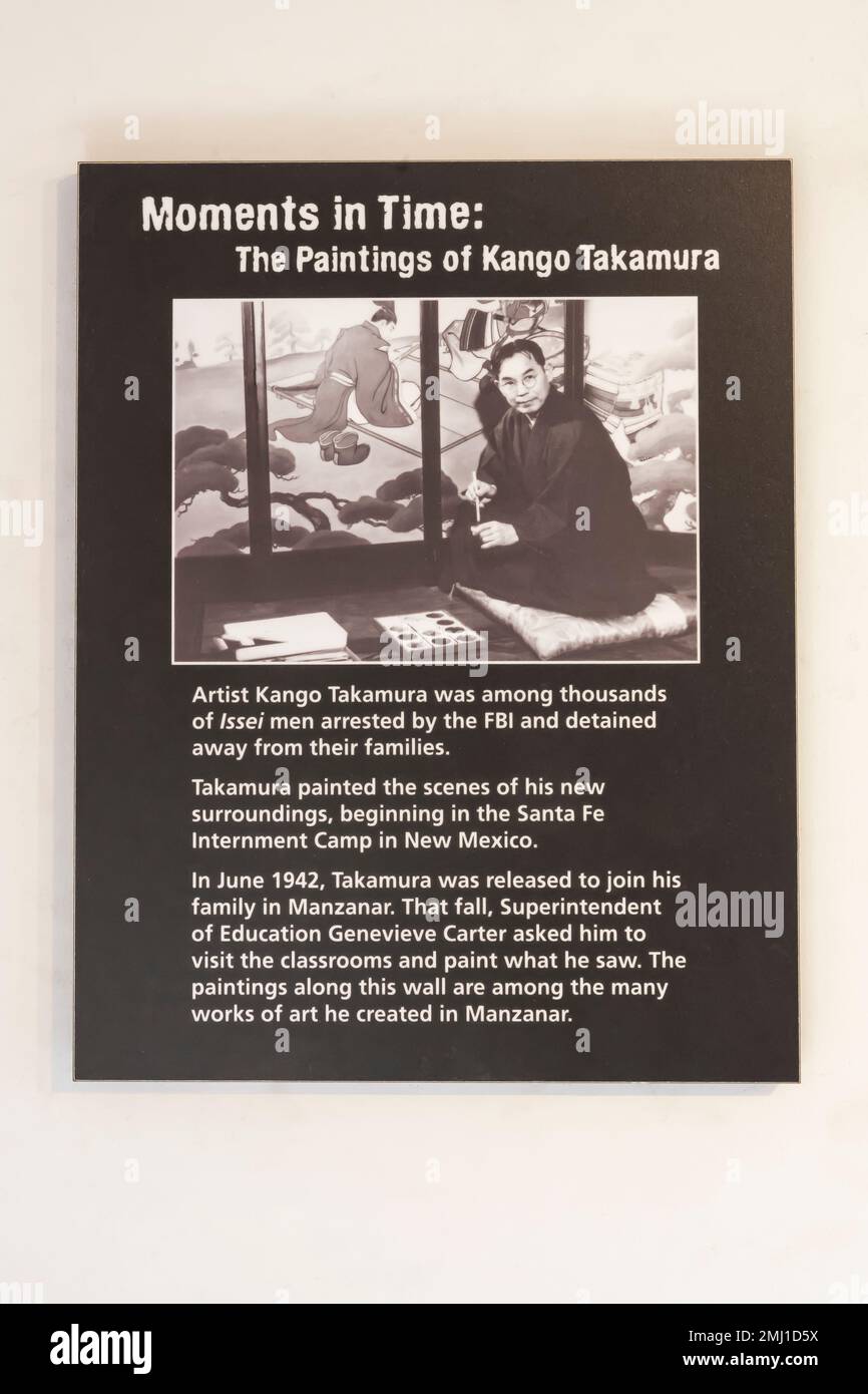 Kango Takamura painted scenes from classrooms at Manzanar National ...