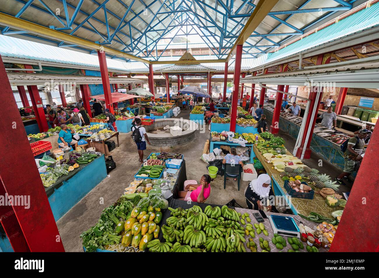 Sir Selwyn Clarke Market, Victoria, Mahe, Seychelles Stock Photo - Alamy