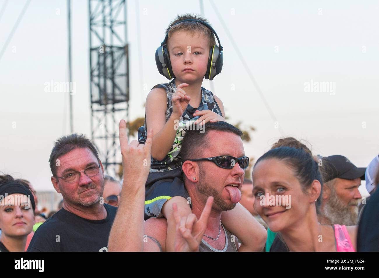 Festival goers seen as Breaking Benjamin performs during Louder Than ...