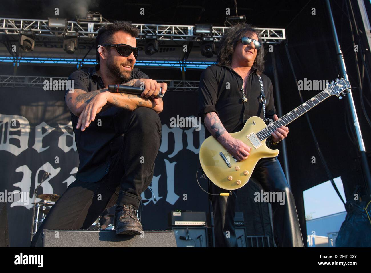 Franky Perez, left, and Steve Stevens of Deadland Ritual perform during ...