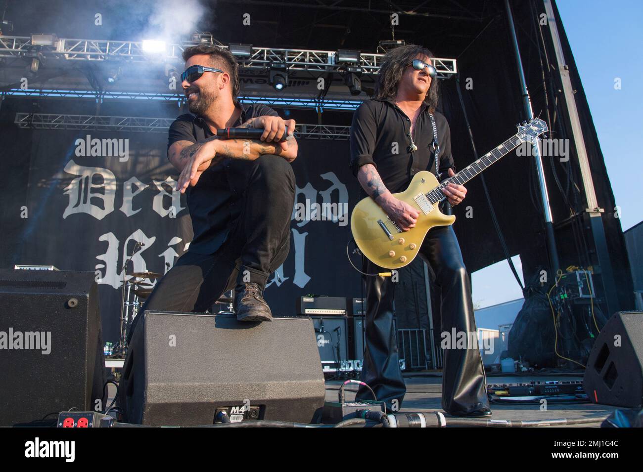 Franky Perez, left, and Steve Stevens of Deadland Ritual perform during ...