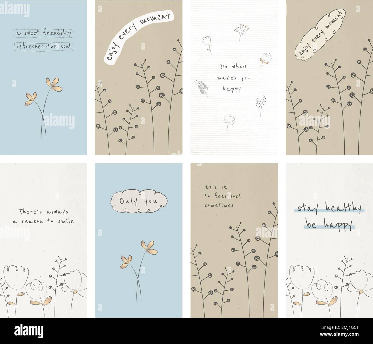 Motivational quote template vector on texture wallpaper set Stock ...