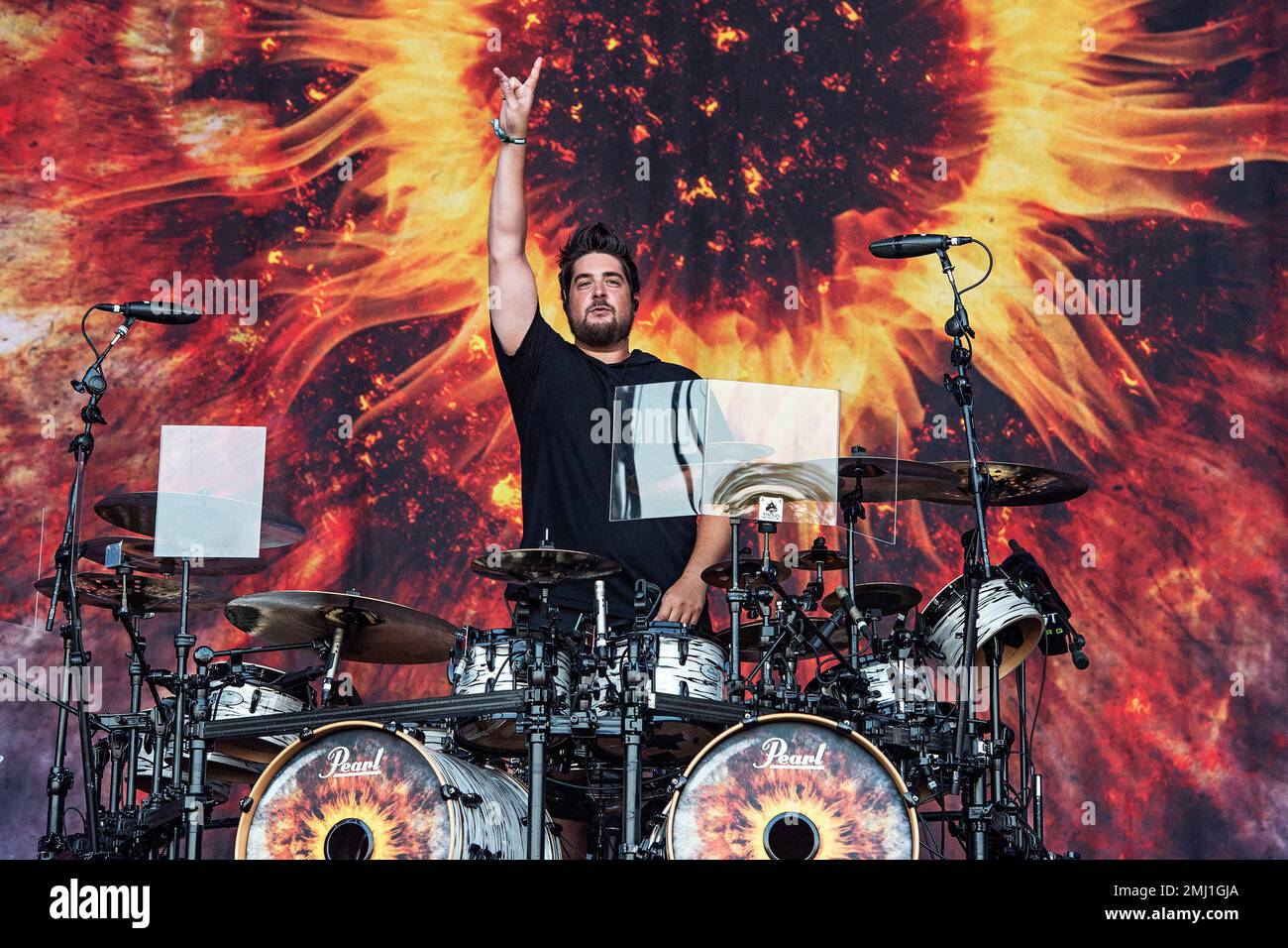 Shaun Foist of Breaking Benjamin performs during Louder Than Life at ...