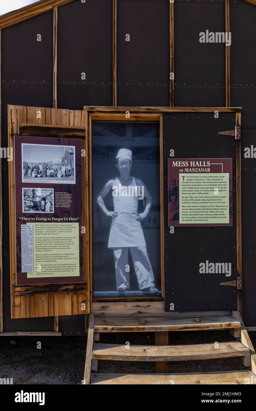 Entrance to mess hall at Manzanar National Historic Site, Owens Valley ...