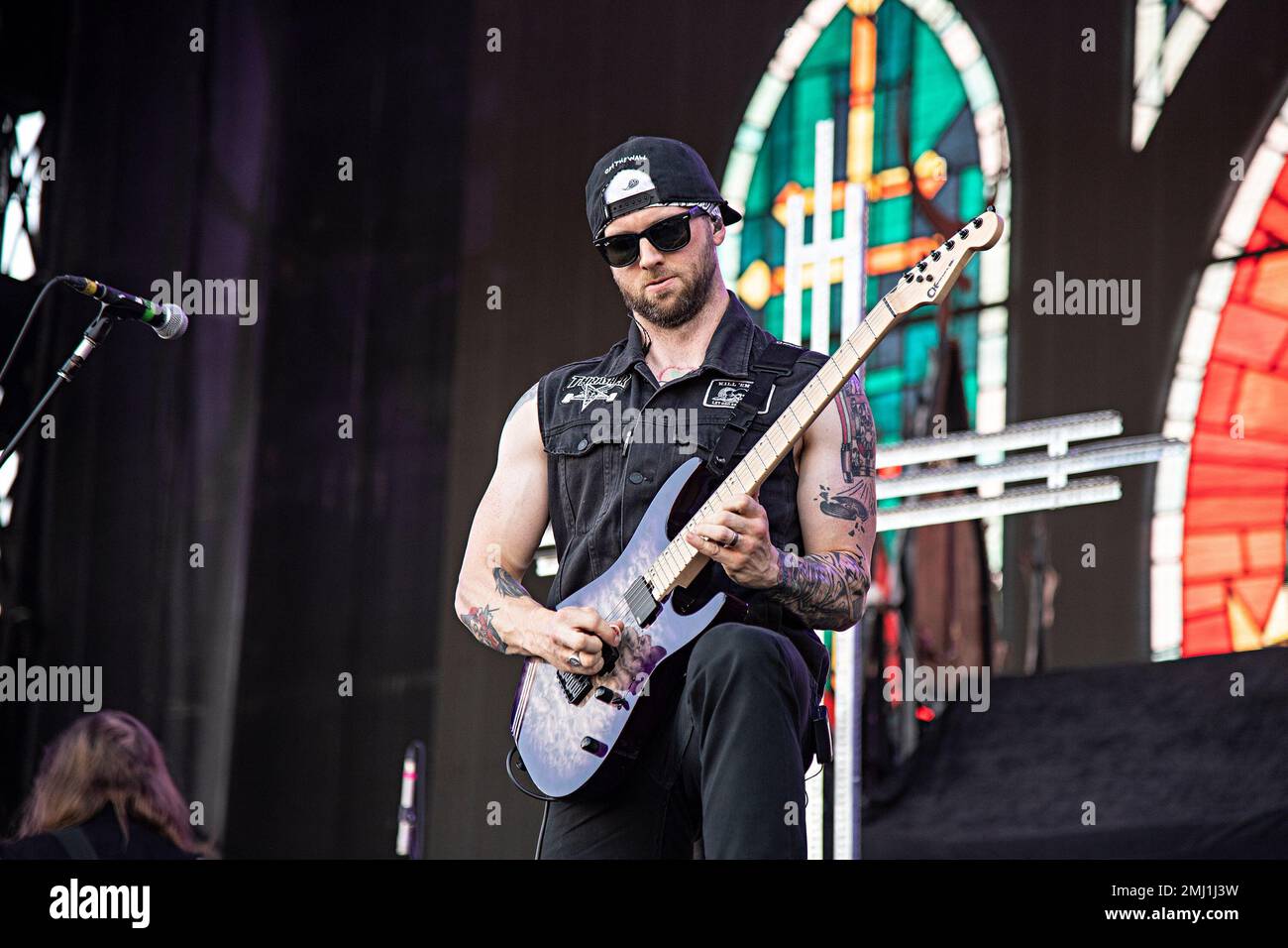Patrick Judge of Demon Hunter performs during Louder Than Life at ...
