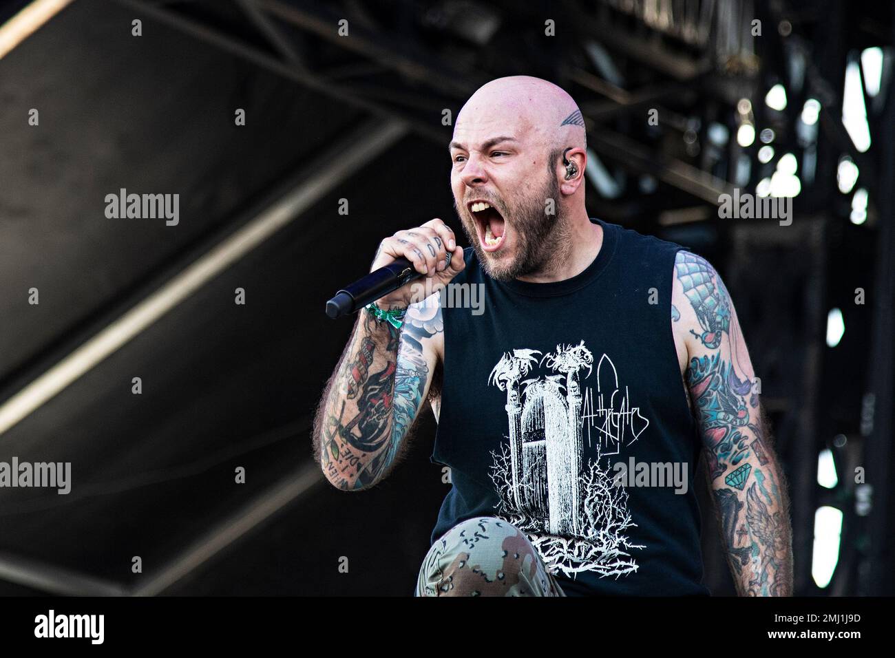 Ryan Clark of Demon Hunter performs during Louder Than Life at Highland ...