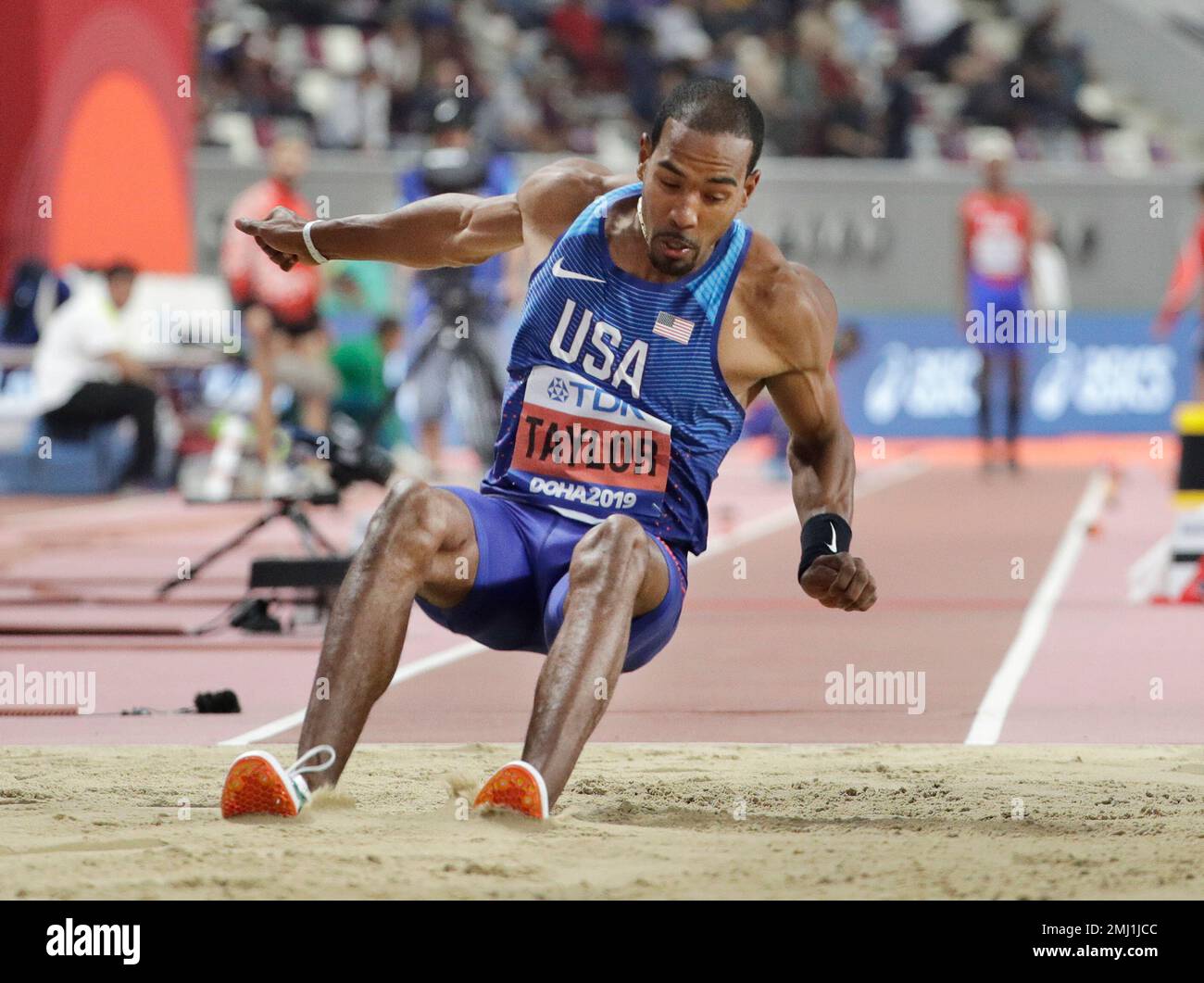 Christian Taylor, of the United States, competes in the men's triple ...