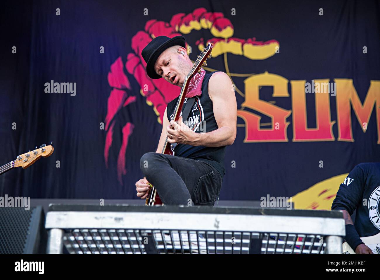 Tom Thacker of Sum 41 performs during Louder Than Life at Highland ...