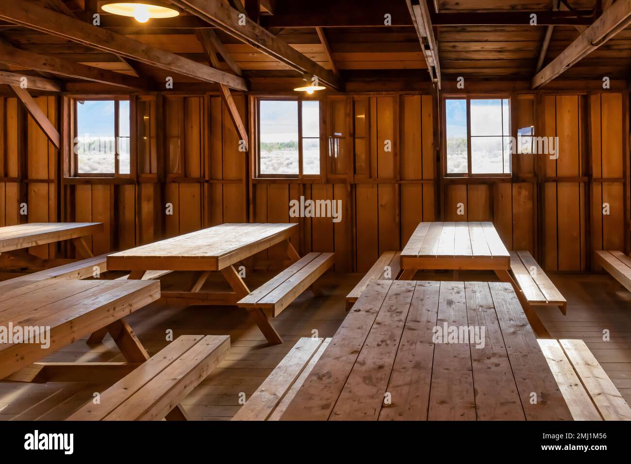 Mess hall at Manzanar National Historic Site, Owens Valley, California ...