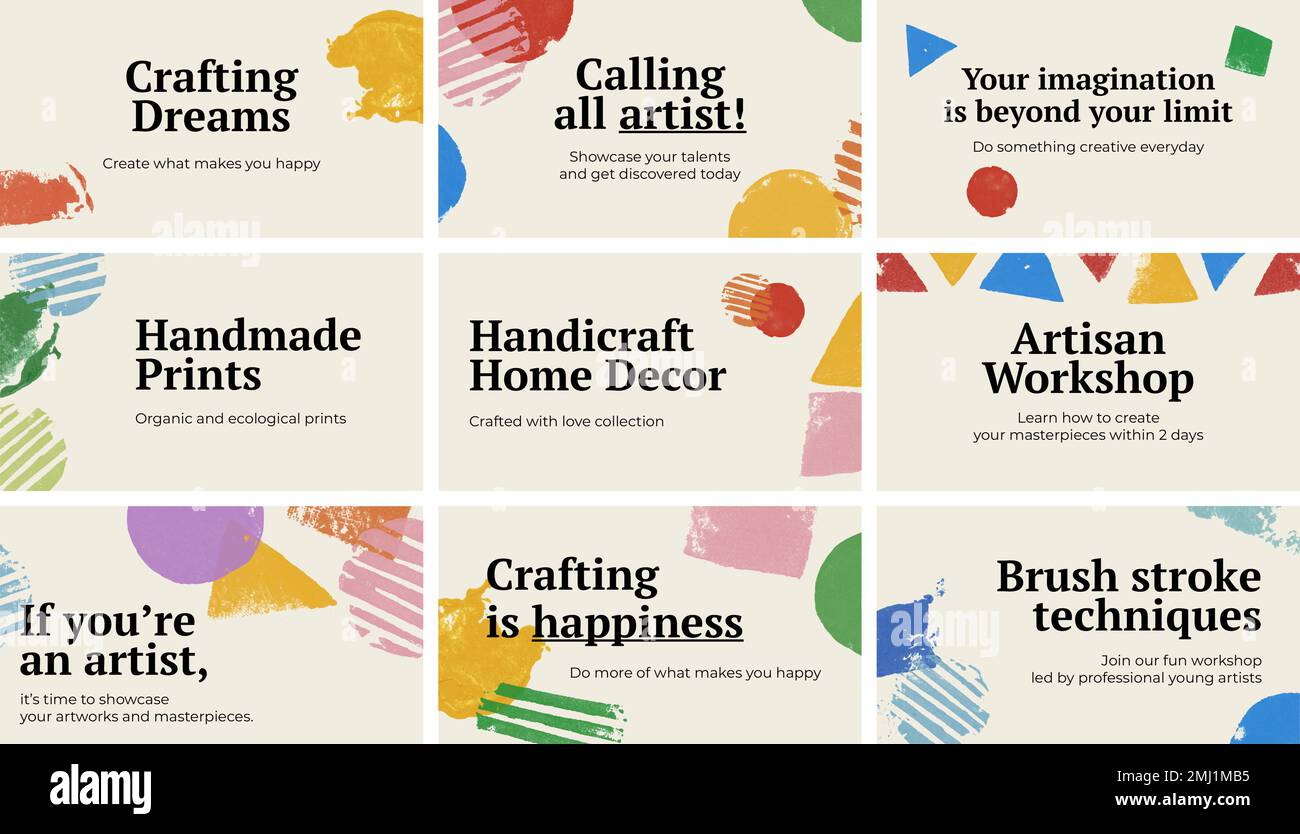 Handicraft themed banner template vector with block print background ...