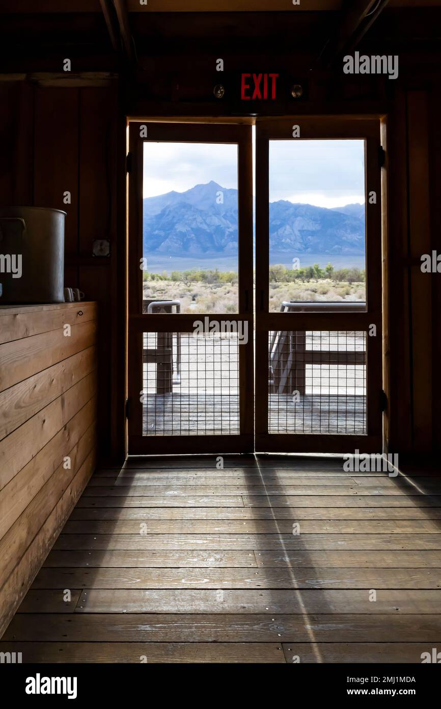 Mess hall entrance at Manzanar National Historic Site, Owens Valley ...
