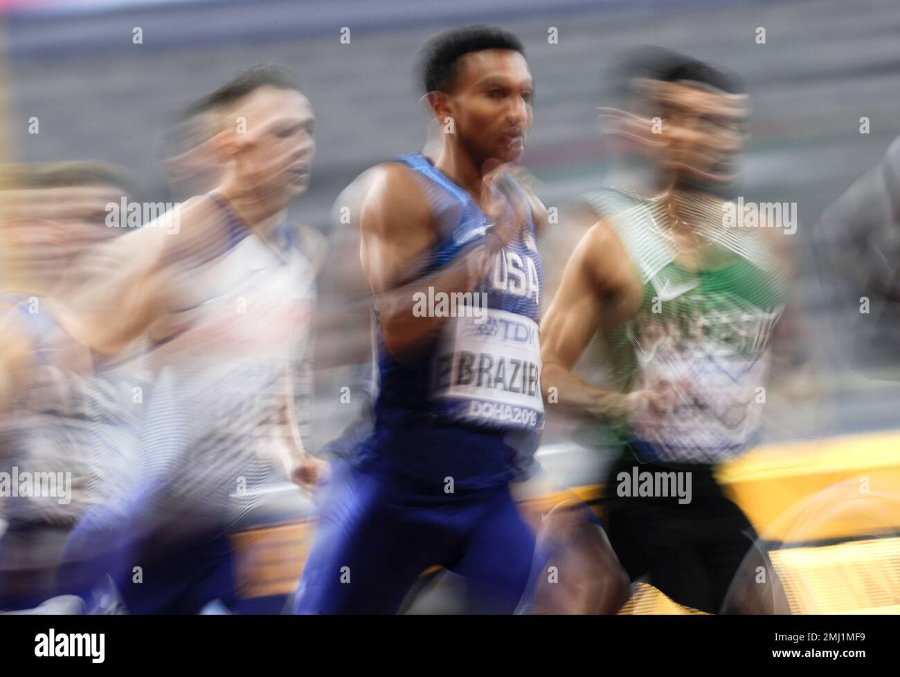 In this picture shot with a slow shutter speed Donavan Brazier, of the ...