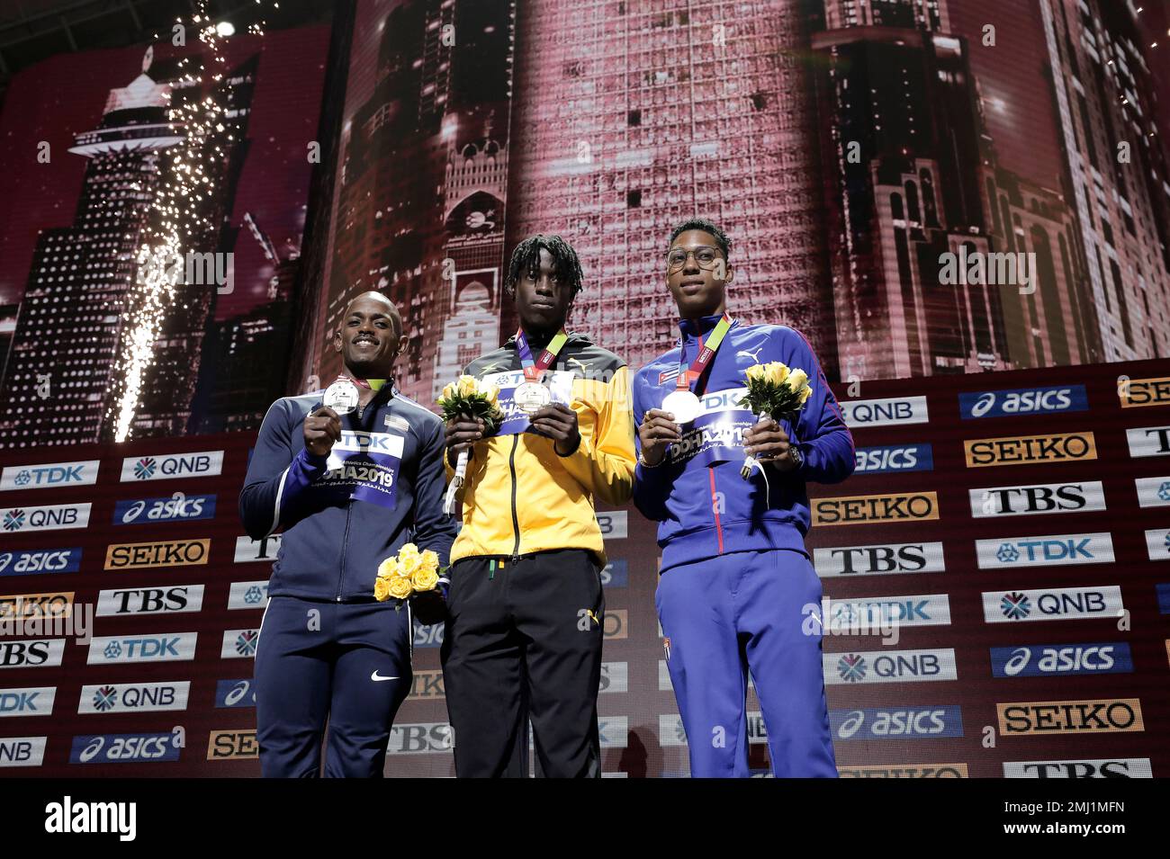 Tajay Gayle of Jamaica, gold, Jeff Henderson of the United States ...