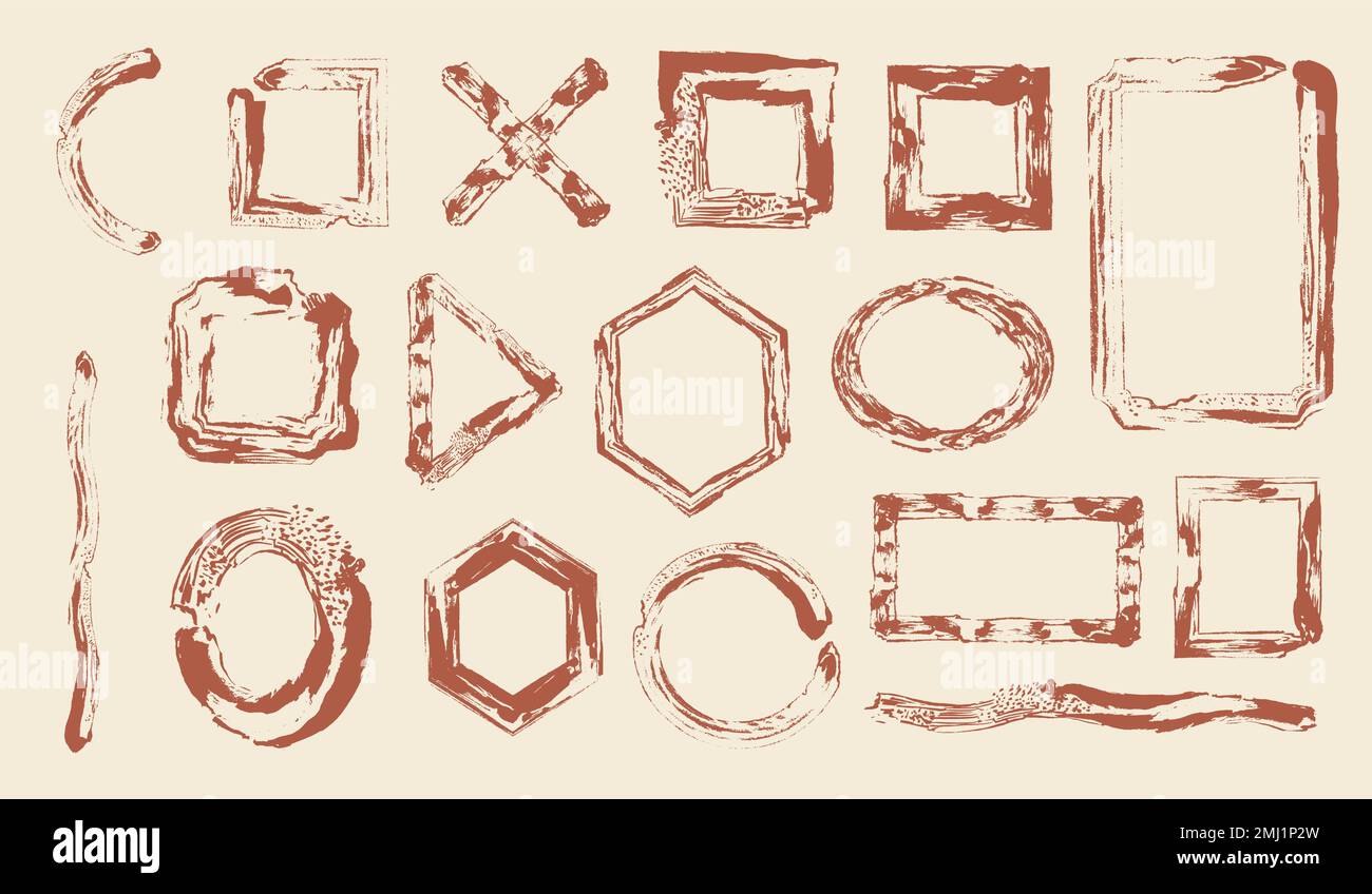 Rustic driftwood wooden frames and dividers for design and illustration ...