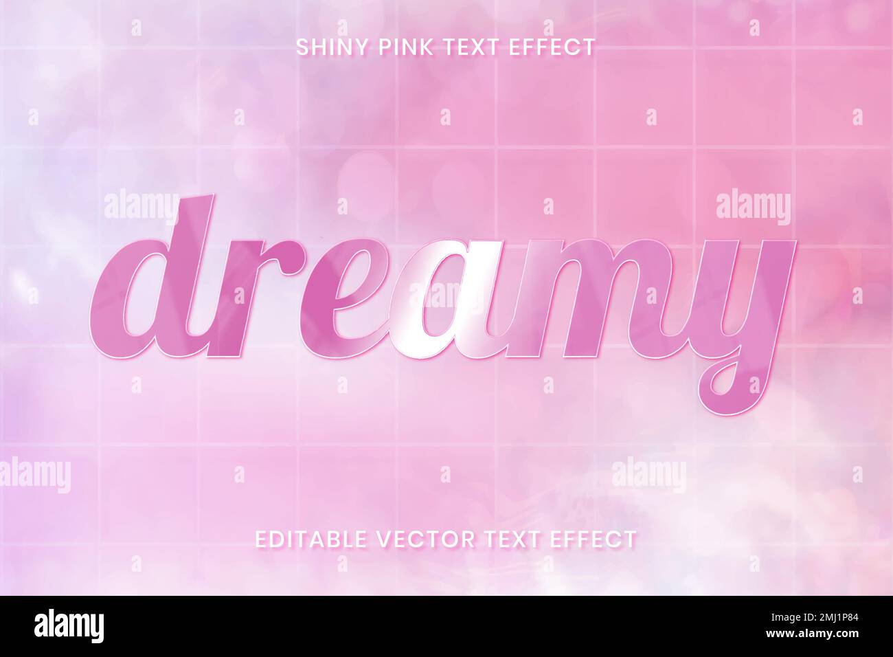 Shiny pink text effect vector editable template Stock Vector Image ...