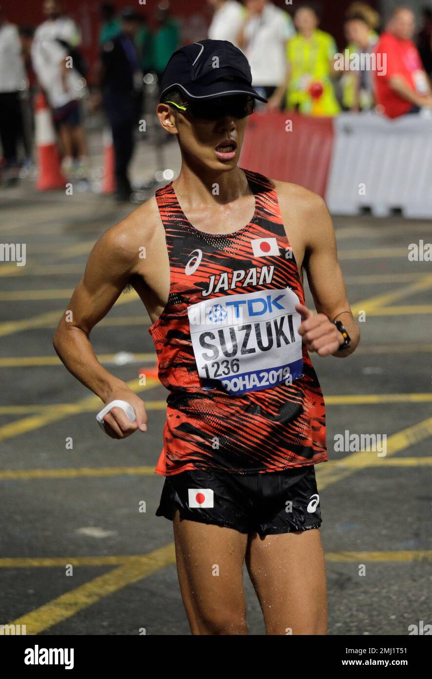 Japan's Yusuke Suzuki competes during the men's 50 kilometer race walk ...
