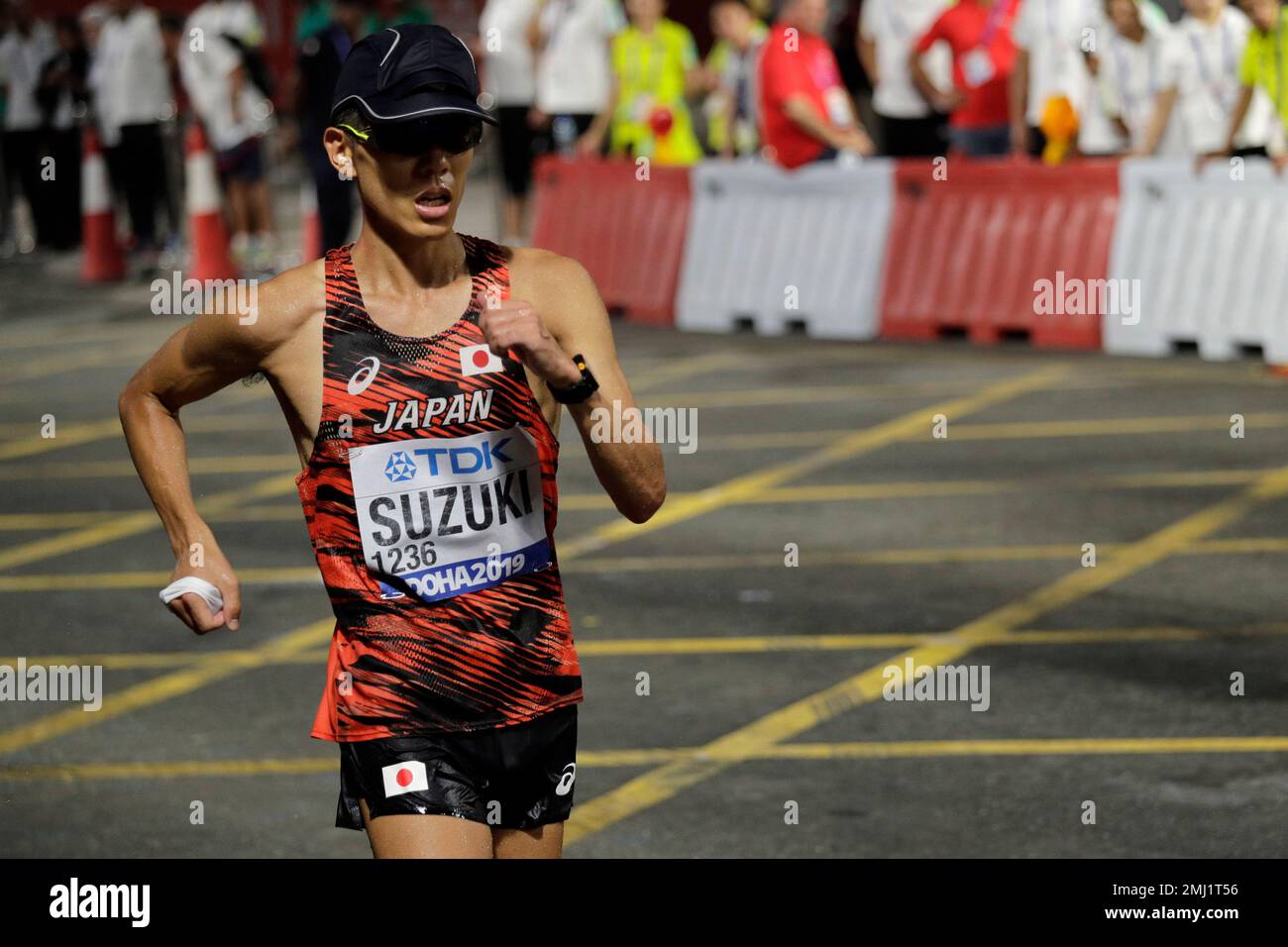 Japan's Yusuke Suzuki competes during the men's 50 kilometer race walk ...