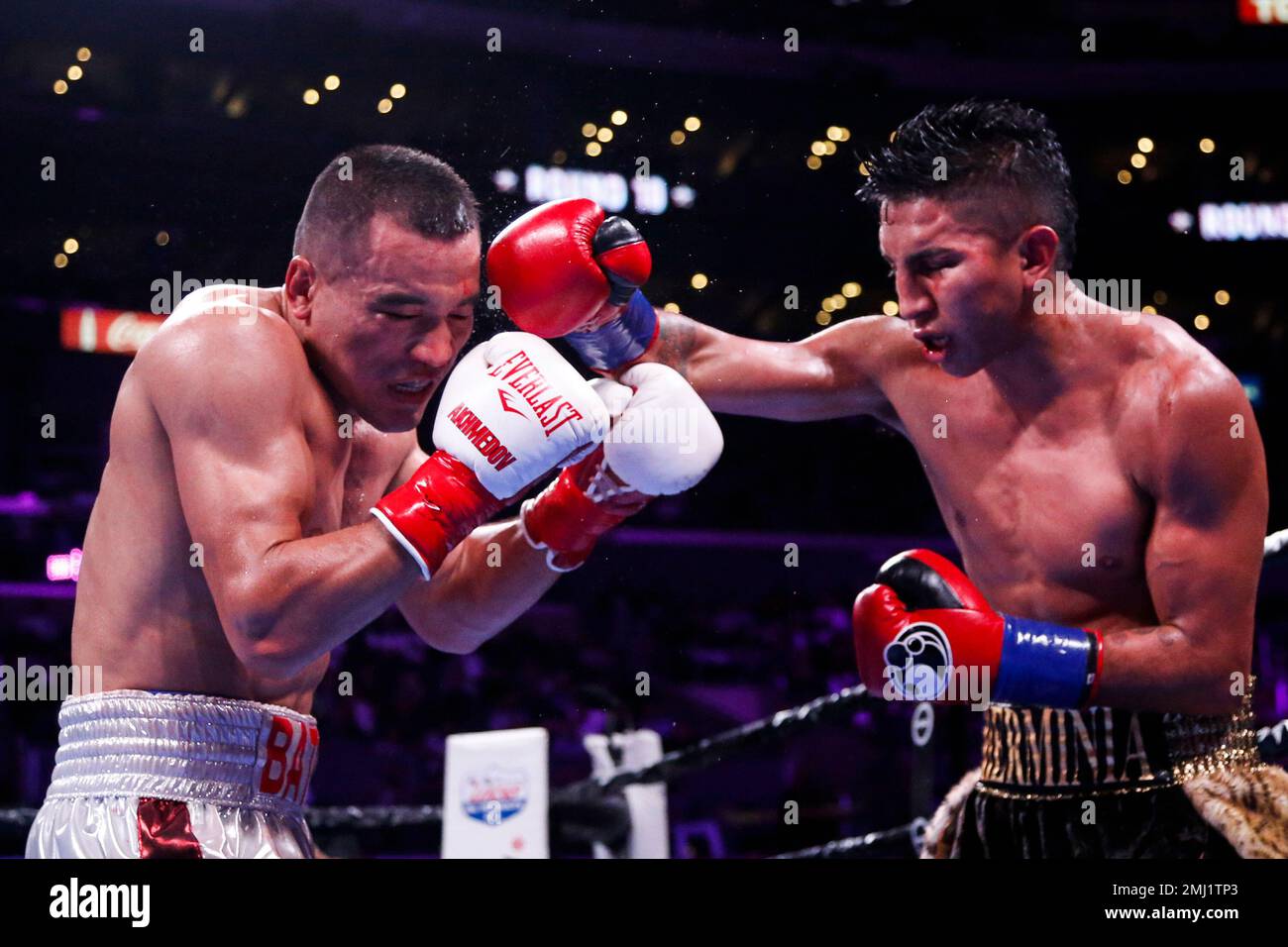 Mario Barrios fights against Batyr Akhmedov during the WBA World Super ...