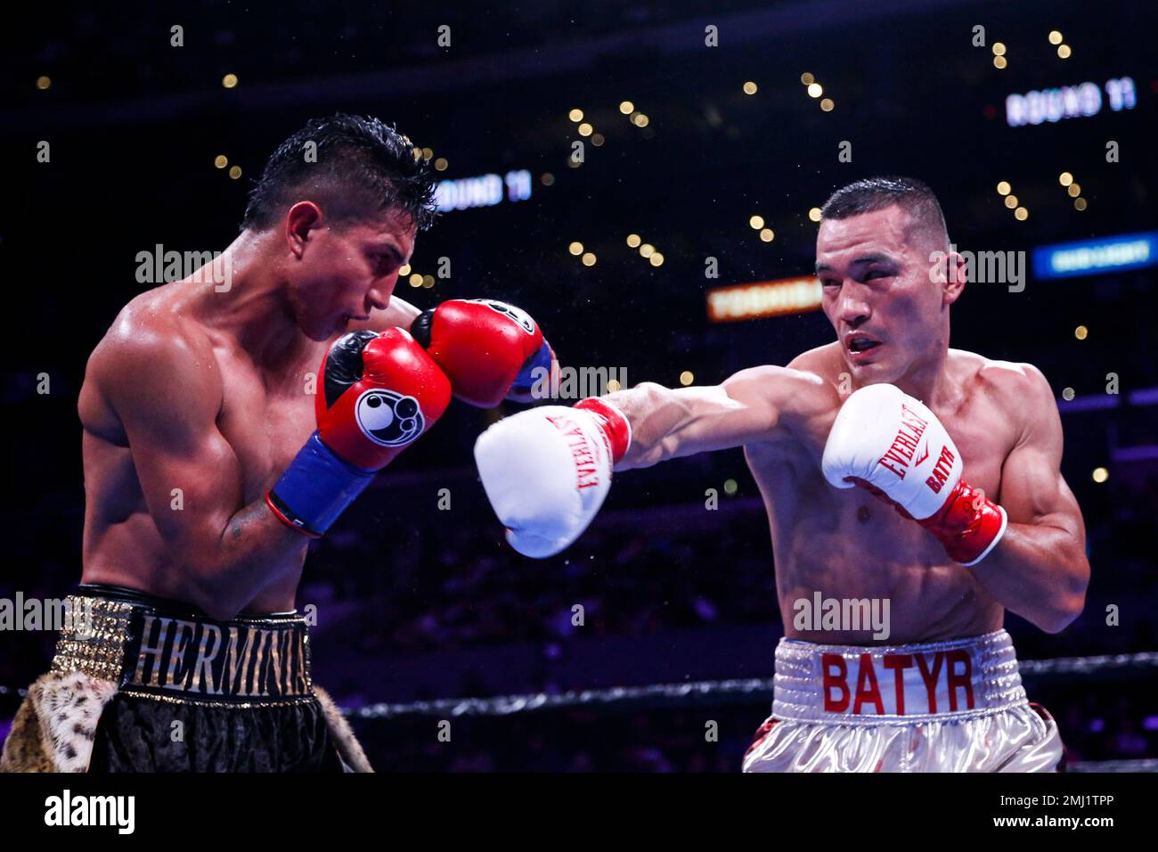 Mario Barrios fights against Batyr Akhmedov during the WBA World Super ...