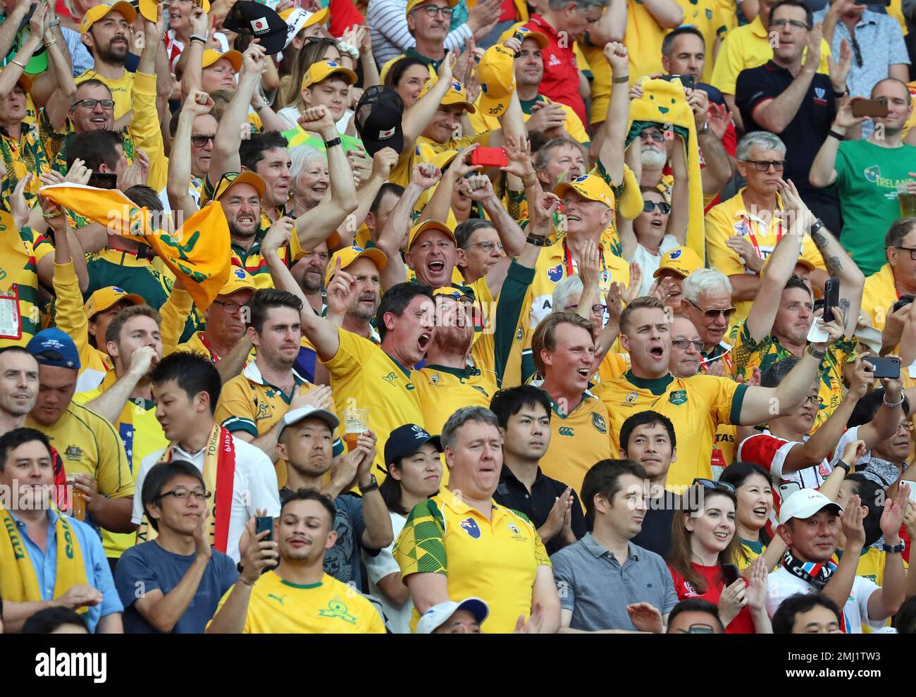 Australian supporters react before the Rugby World Cup Pool D game at ...